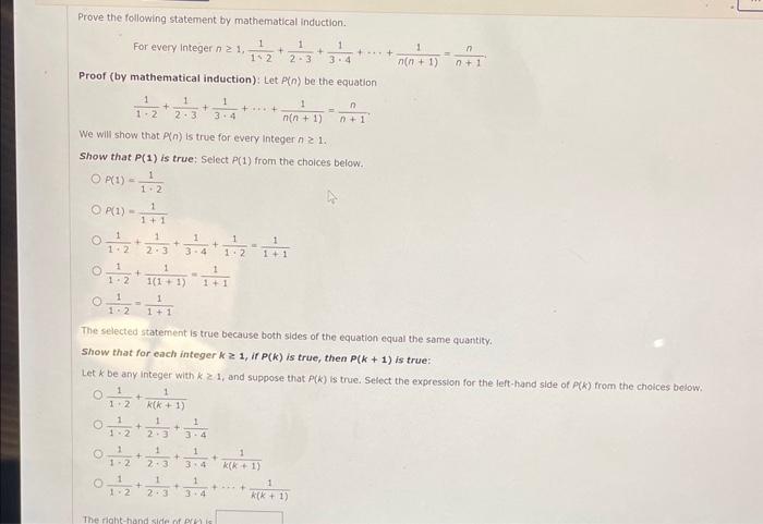 Solved Prove the following statement by mathematical | Chegg.com