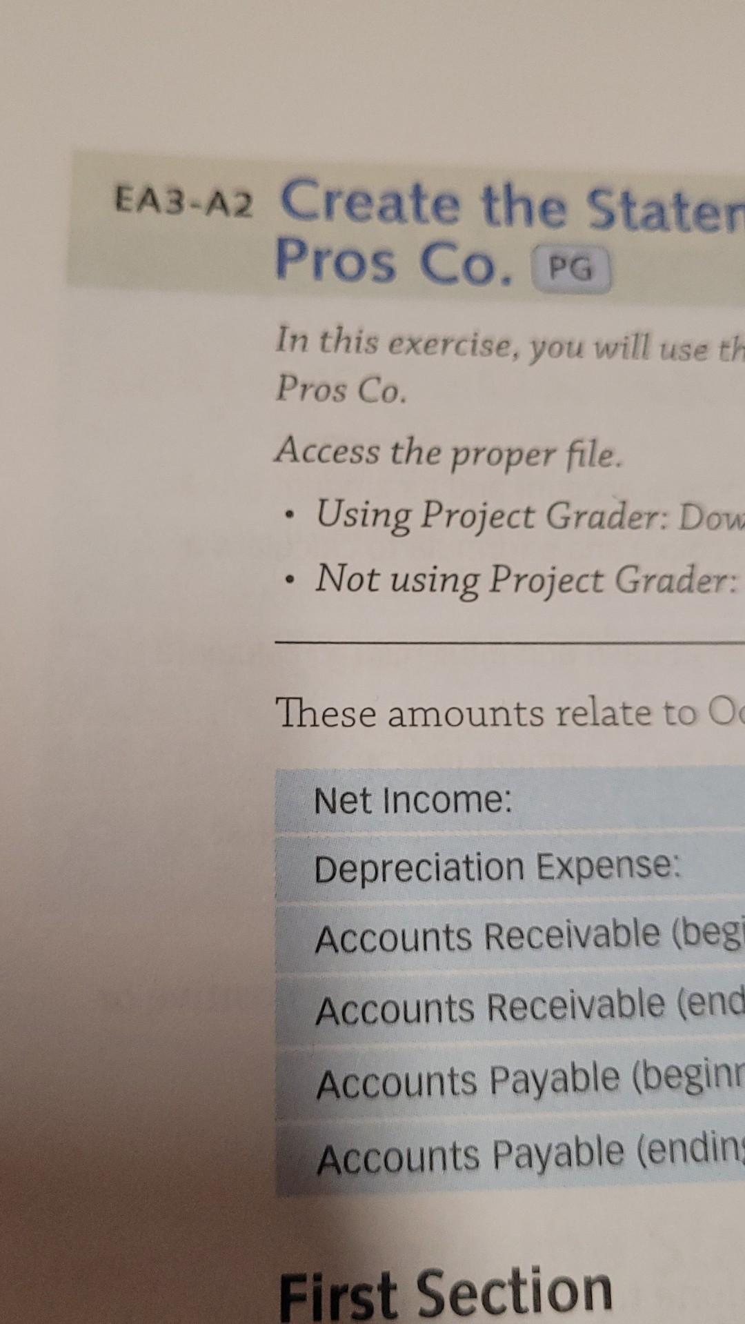 These amounts relate to First Section | Chegg.com