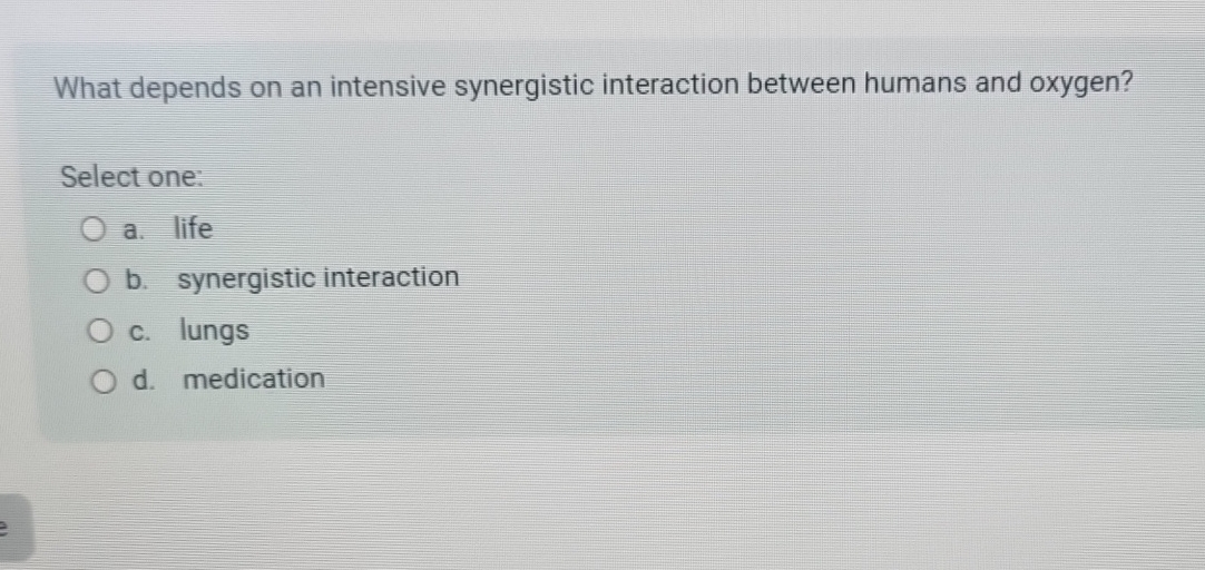 Solved What depends on an intensive synergistic interaction | Chegg.com