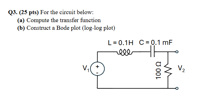 [Solved]: Q3. (25 pts) For the circuit below: (a) Compute th
