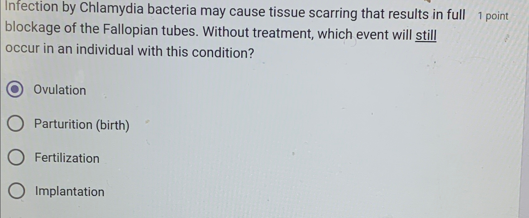 Solved Infection by Chlamydia bacteria may cause tissue | Chegg.com