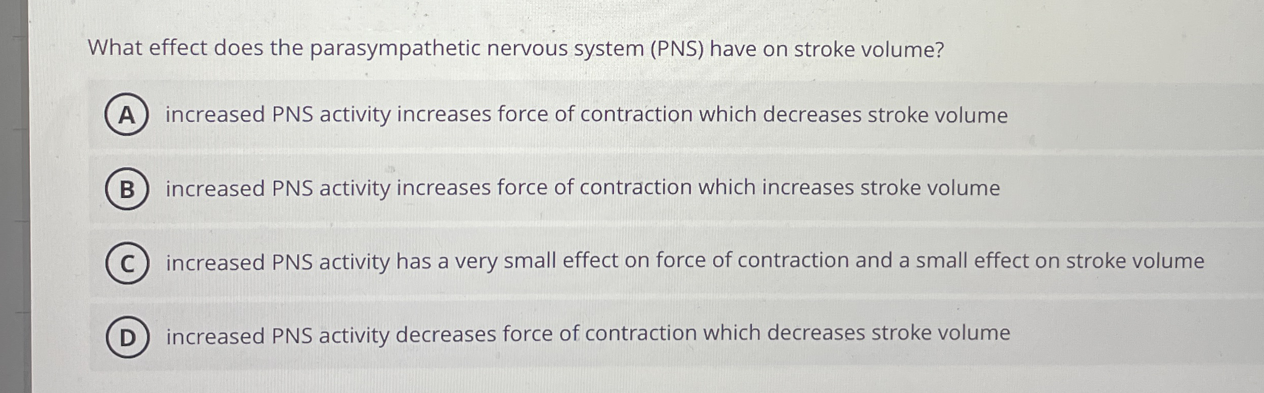 Solved What effect does the parasympathetic nervous system | Chegg.com