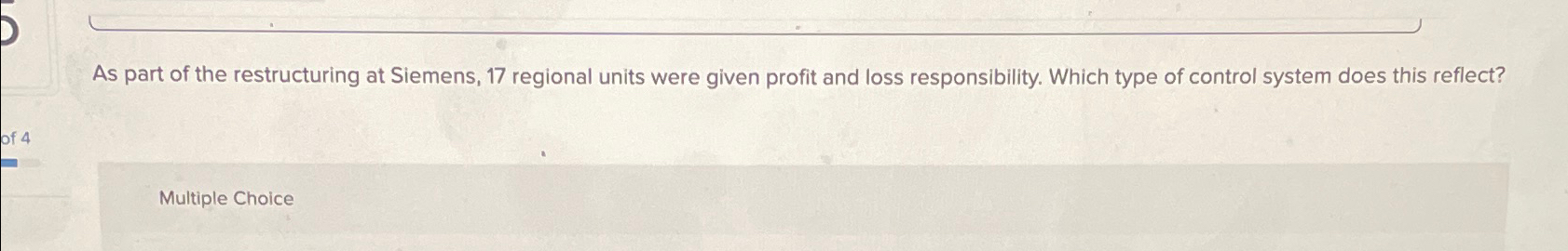Solved As part of the restructuring at Siemens, 17 ﻿regional | Chegg.com