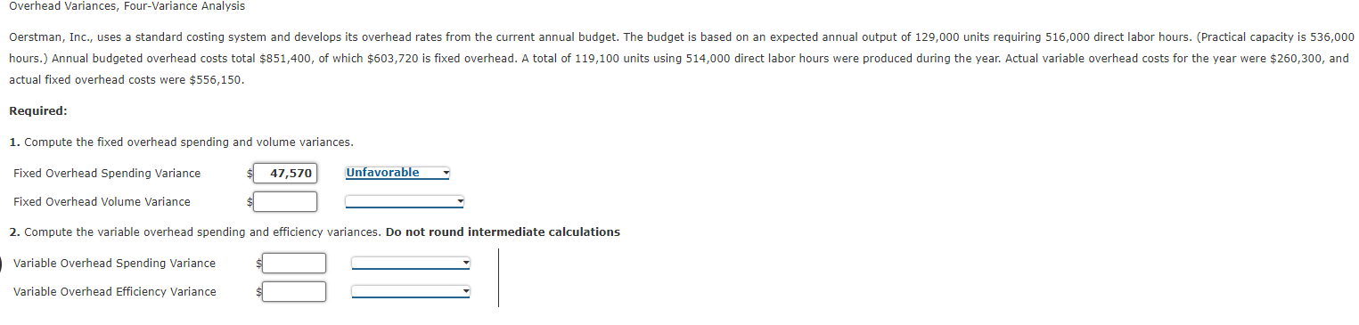Solved Overhead Variances, Four-Variance Analysisactual | Chegg.com