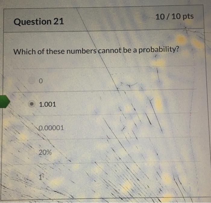 Solved Question 21 10/10 pts Which of these numbers cannot | Chegg.com