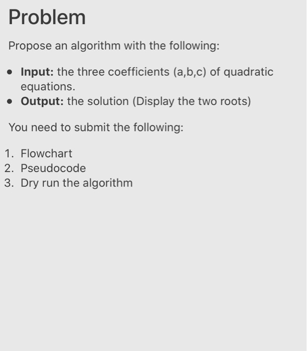 Solved Problem Propose an algorithm with the following: • | Chegg.com