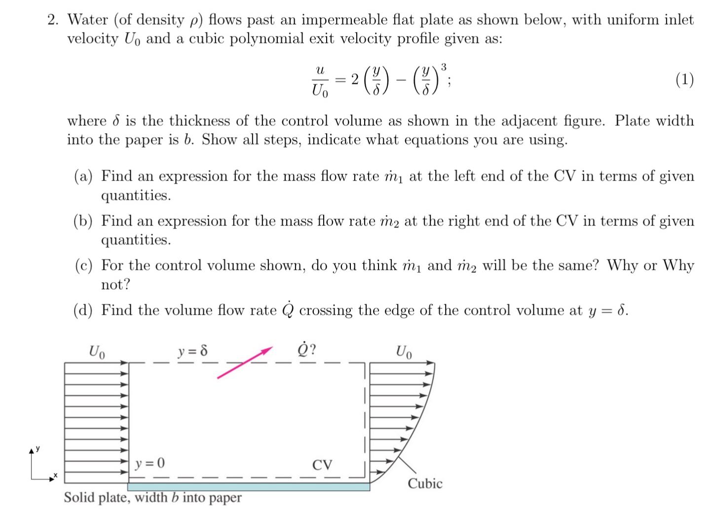 Solved Water (of density \\\\rho ) flows past an | Chegg.com