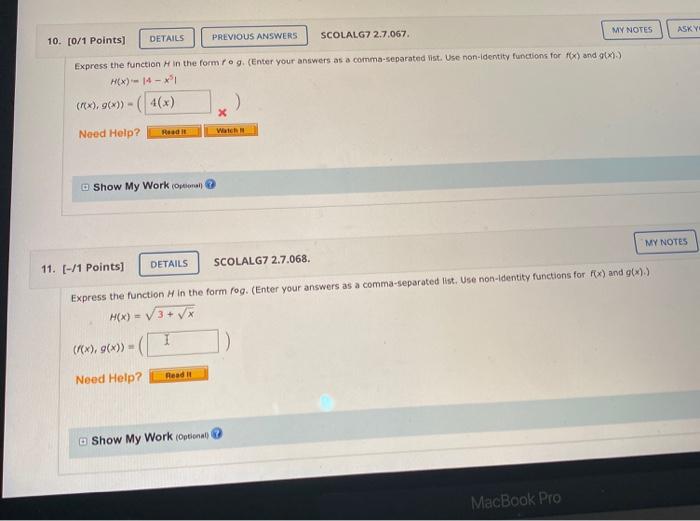 Solved ASKY MY NOTES DETAILS SCOLALG7 2.7.067. 10. [0/1 | Chegg.com