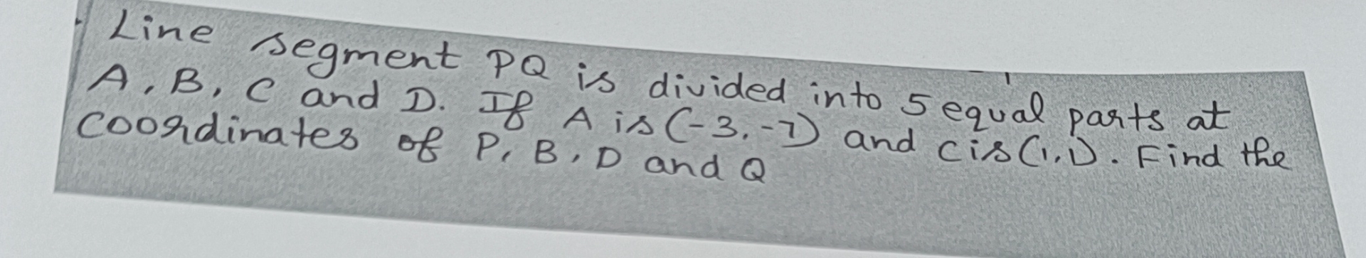 Solved Line segment PQ ﻿is divided into 5 ﻿equal parts | Chegg.com
