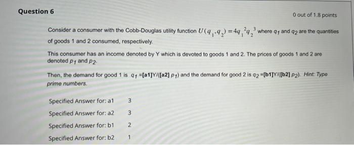 Solved Consider a consumer with the Cobb-Douglas utility | Chegg.com