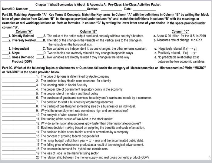 Solved Part 2B. Matching Appendix "A" Key Terms \& Concepts: | Chegg.com