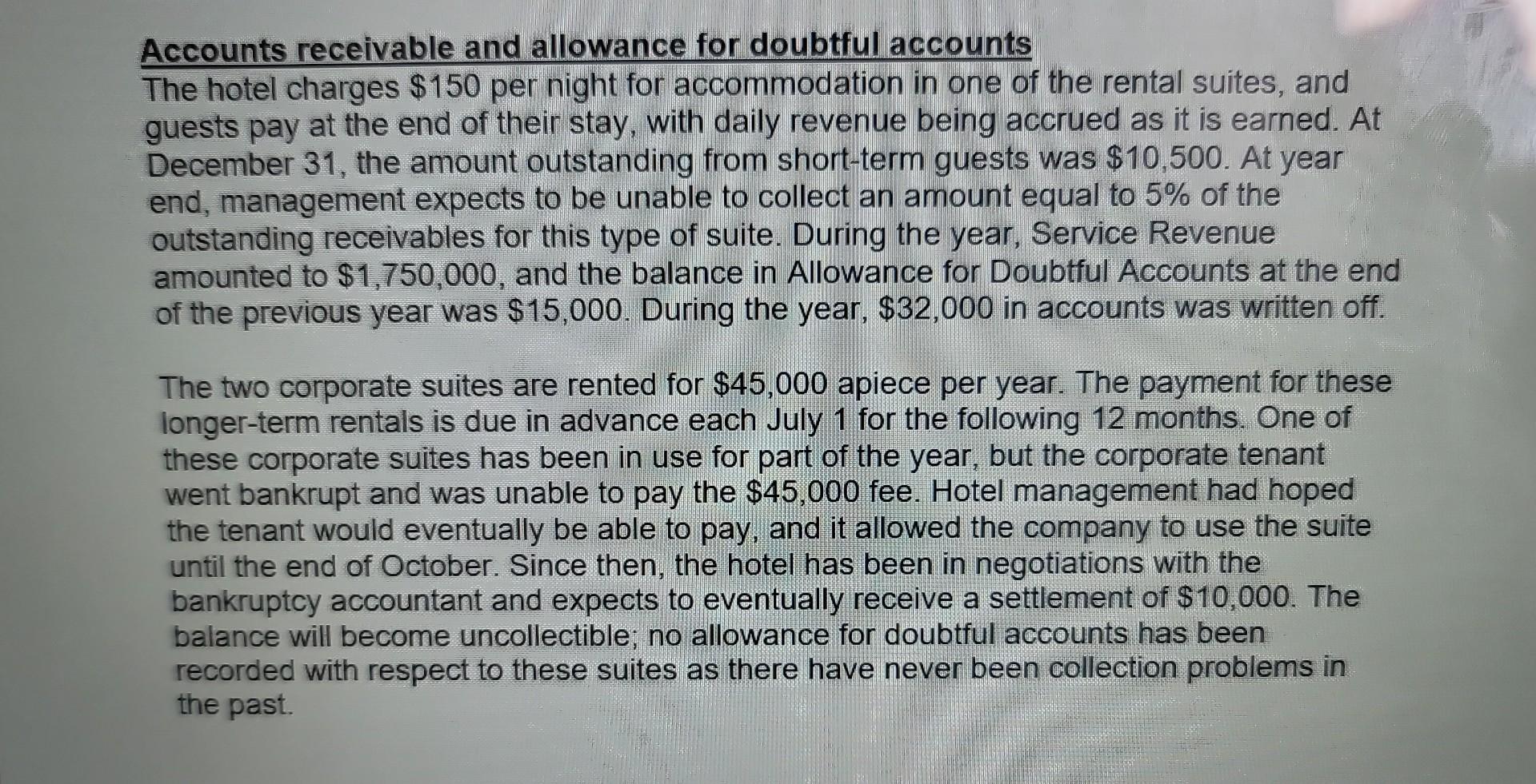 Solved Accounts receivable and allowance for doubtful | Chegg.com