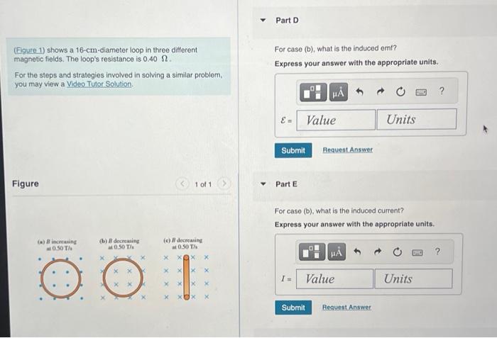 Solved (Figure 1) shows a 16-cm-diameter loop in three | Chegg.com