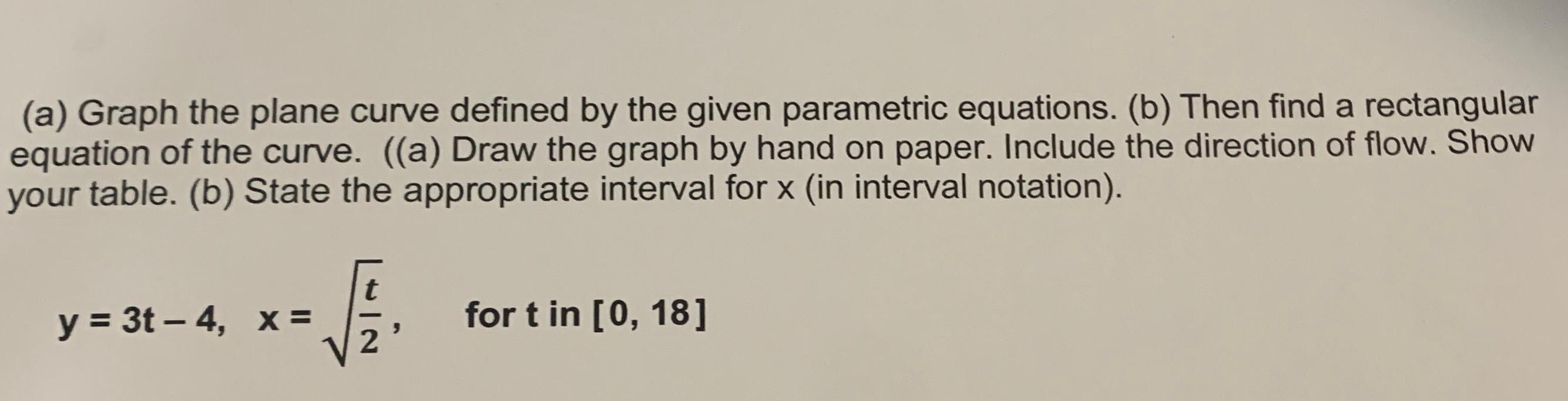 Solved (a) Graph the plane curve defined by the given | Chegg.com Solved (a) Graph the plane curve defined by the given | Chegg.com