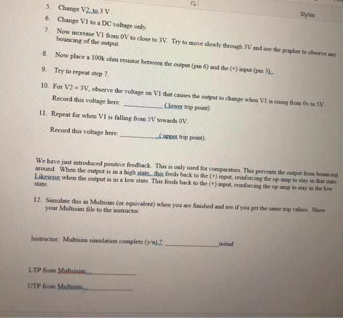 Solved Normal Procedure Styles 1. Using Multisim Live, set | Chegg.com