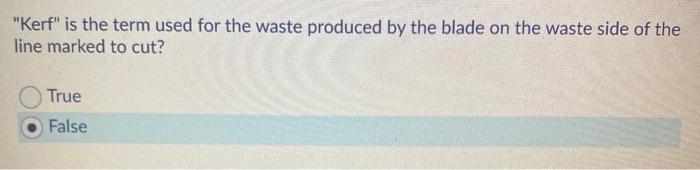 Solved "Kerf" is the term used for the waste produced by the | Chegg.com