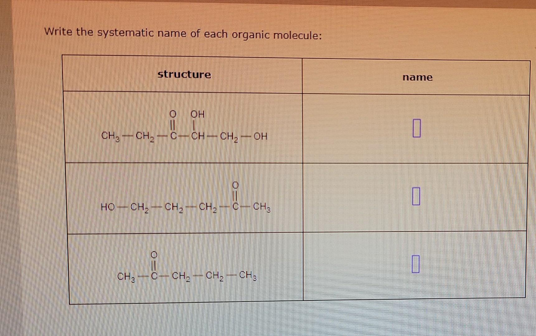 Solved Write the systematic name of each organic molecule: | Chegg.com