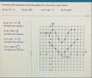 Solved Evaluate each expression using the graphs of y=f(x) | Chegg.com