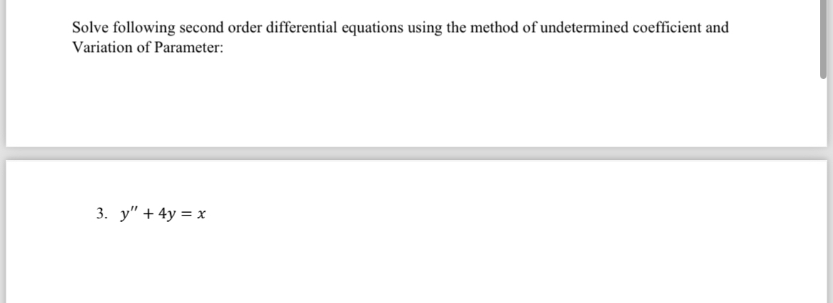 Solved Solve following second order differential equations | Chegg.com