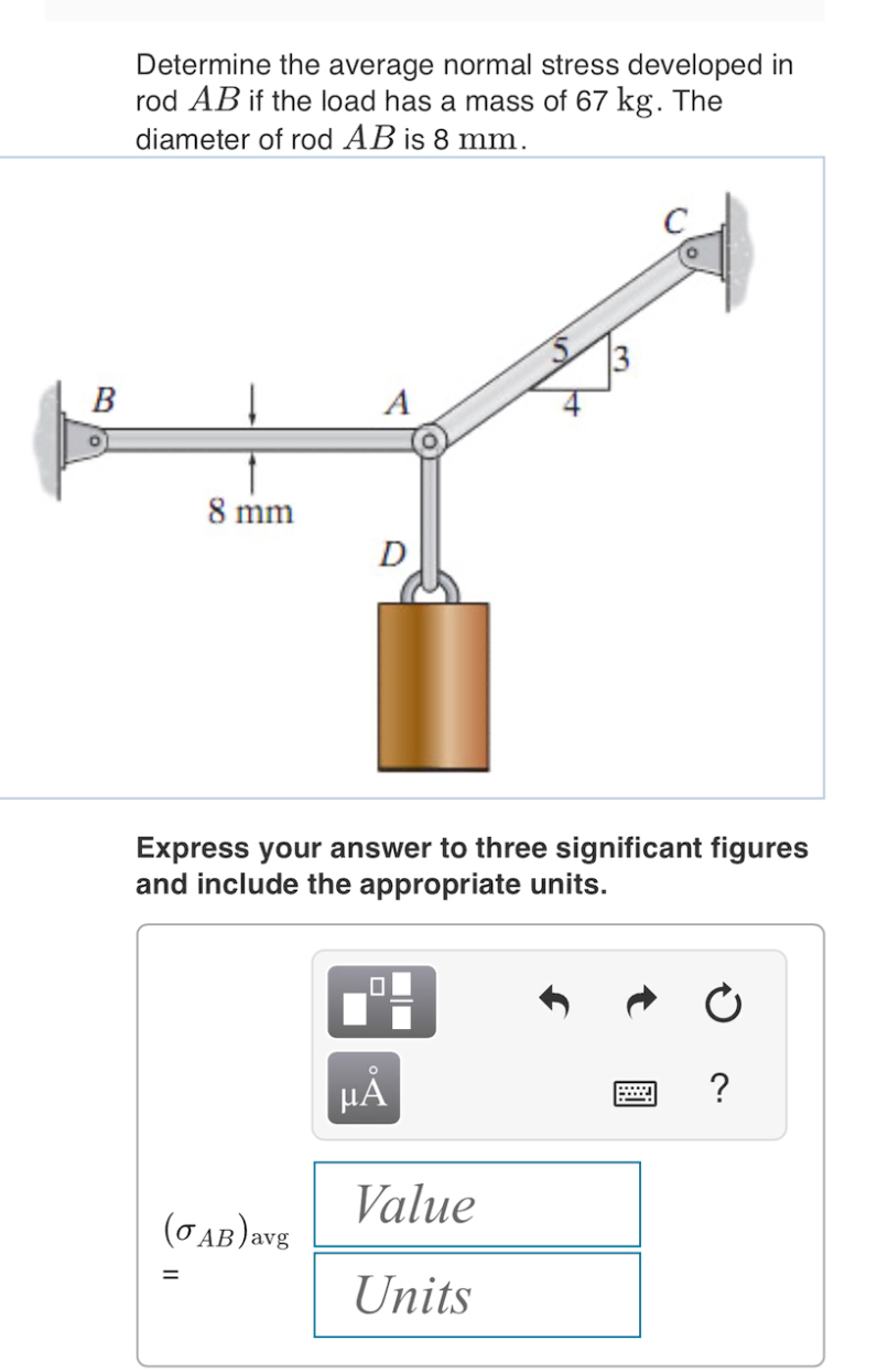 Solved Determine the average normal stress developed in | Chegg.com