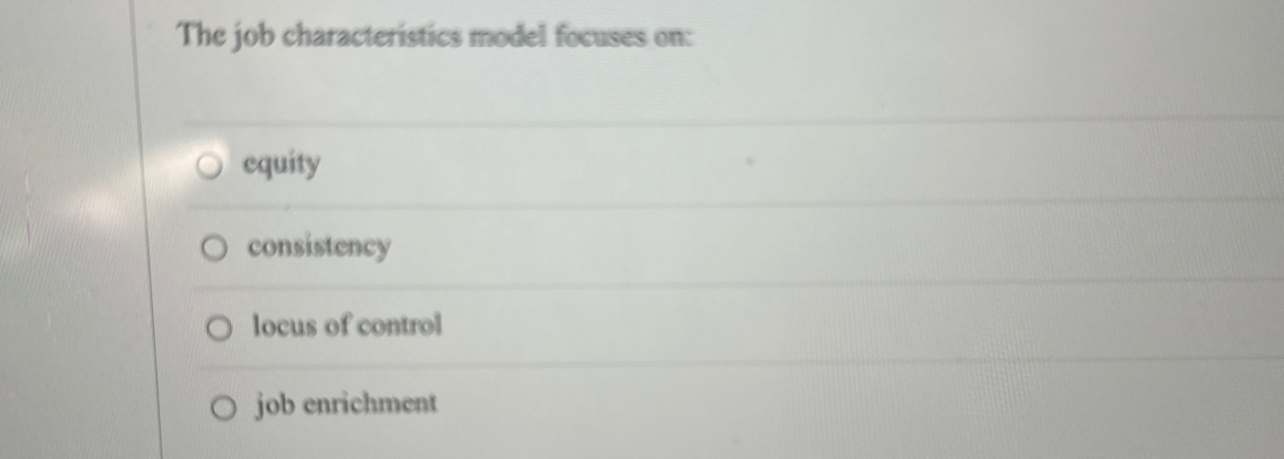Solved The job characteristics model focuses | Chegg.com