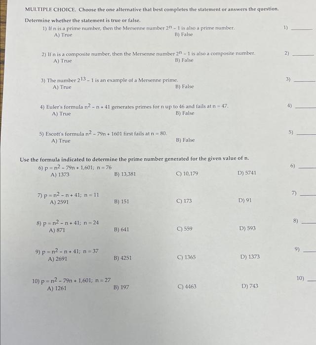 Solved Determine whether the statement is true or false. 1) | Chegg.com
