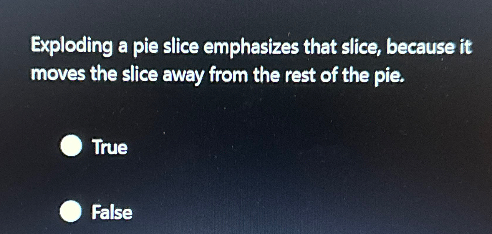 Solved Exploding a pie slice emphasizes that slice, because | Chegg.com