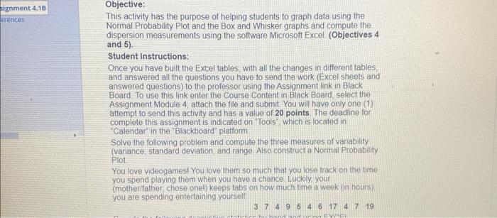 Solved Objective: This activity has the purpose of helping | Chegg.com