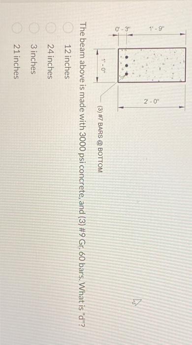 Solved The beam above is made with 3000 psi concrete, and | Chegg.com