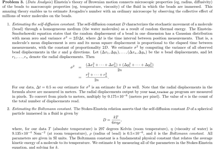Problem 3. (Data Analysis) Einstein's theory of | Chegg.com