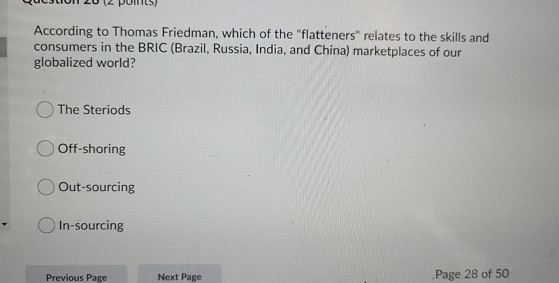 Solved Which of the following would be an example of a | Chegg.com