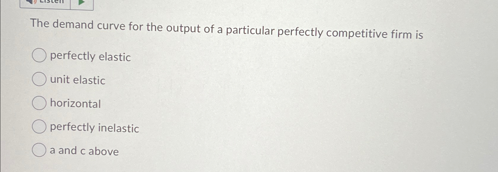 Solved The demand curve for the output of a particular | Chegg.com