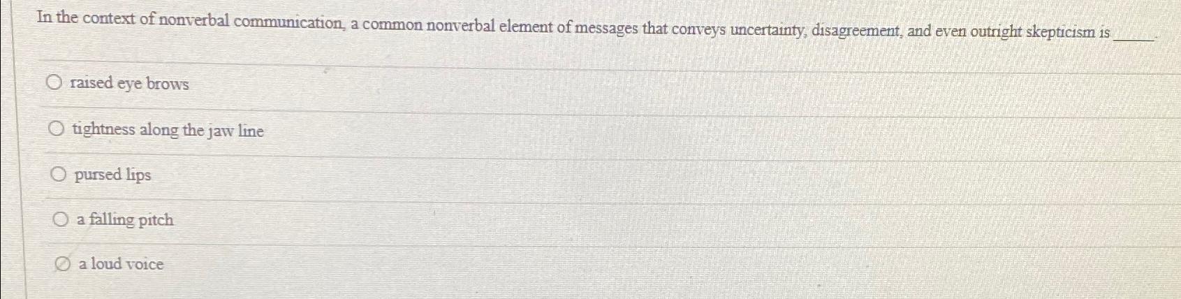 Solved In the context of nonverbal communication, a common | Chegg.com