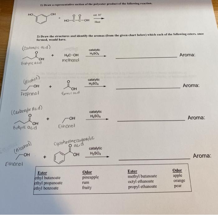 Solved 1) Draw a representative section of the polyester | Chegg.com