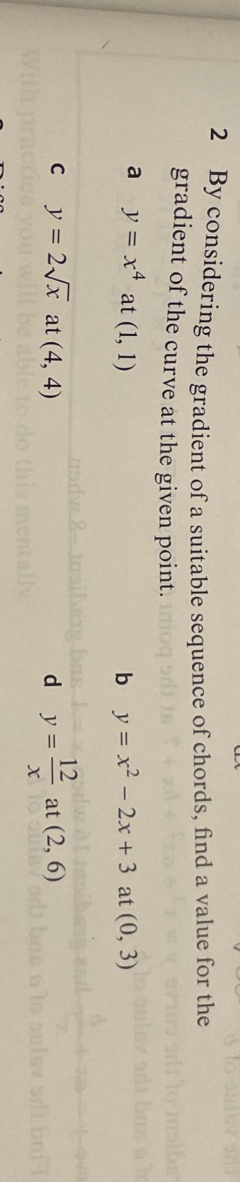 Solved 2 ﻿By considering the gradient of a suitable sequence | Chegg.com