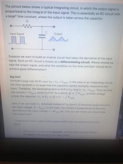 Solved The picture below shows a typical integrating | Chegg.com