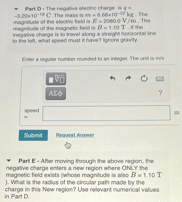Solved Learning Goal: A NEGATIVE electric charge moves to | Chegg.com