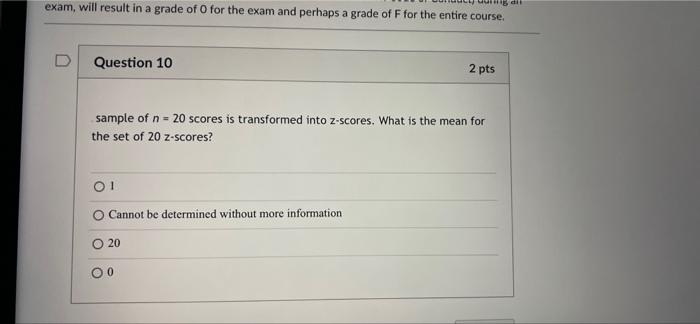 Solved exam, will result in a grade of O for the exam and | Chegg.com
