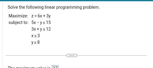Solved Solve the following linear programming problem. | Chegg.com