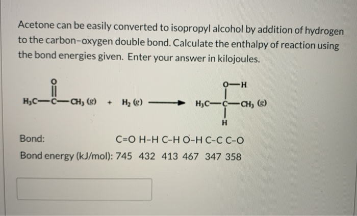 Solved Acetone can be easily converted to isopropyl alcohol | Chegg.com