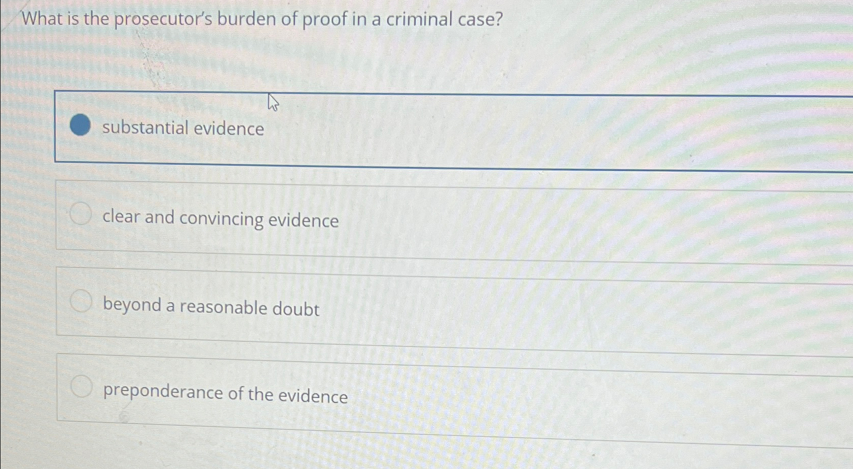 Solved What is the prosecutor's burden of proof in a | Chegg.com