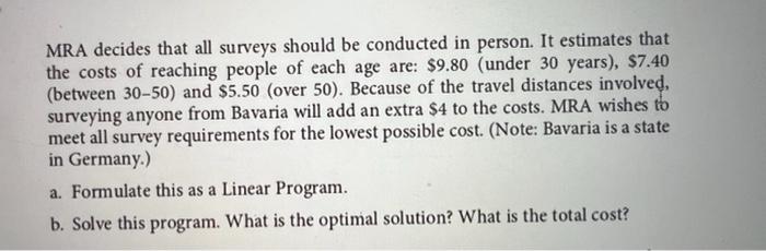 Solved 5. Market Research Associates (MRA) is a marketing | Chegg.com