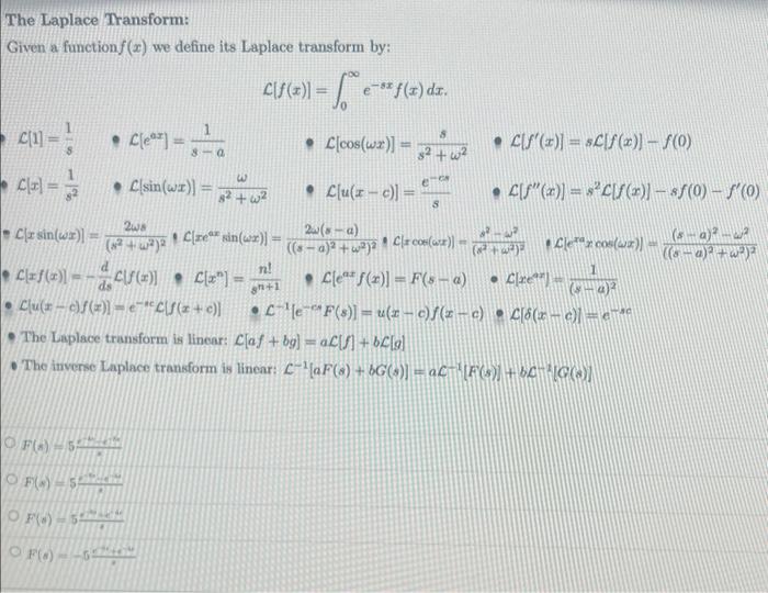 Solved Compute the Laplace transform of | Chegg.com