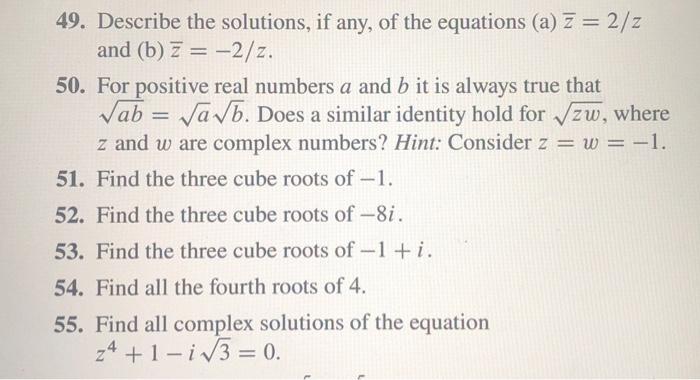 Solved how do I solve #49, 51, 53, and 55the answers are | Chegg.com
