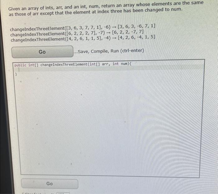 Solved Given an int, num, return an array of length three | Chegg.com