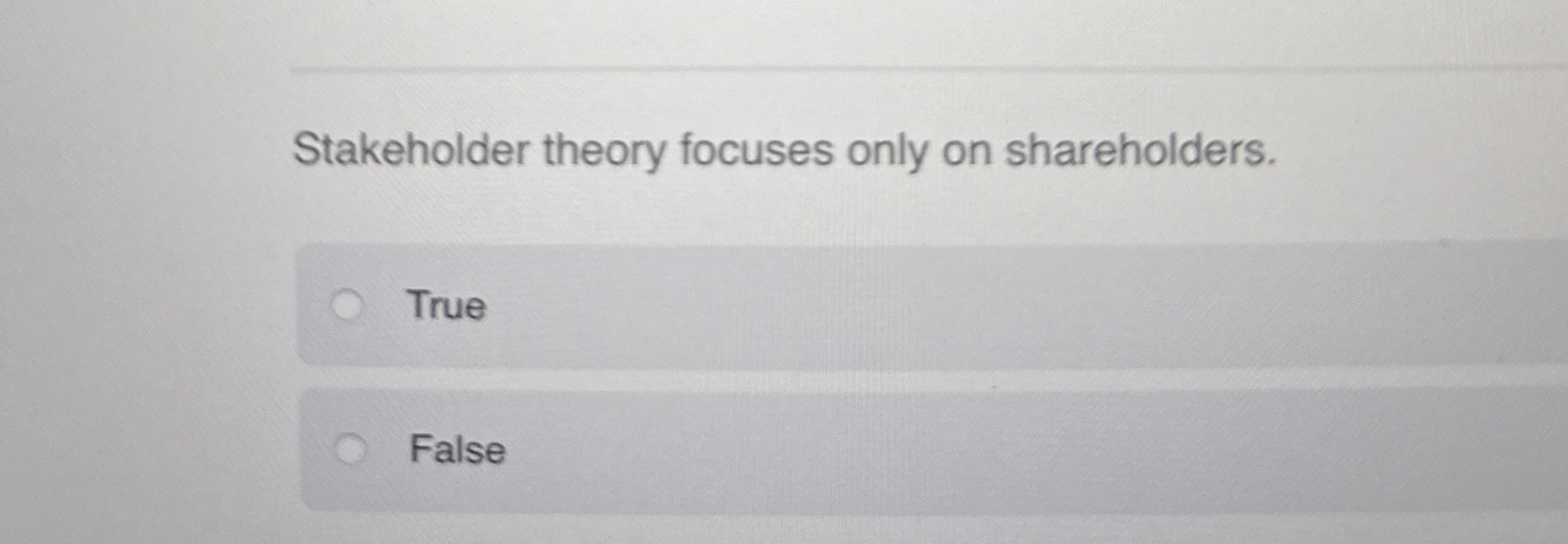 Solved Stakeholder theory focuses only on | Chegg.com