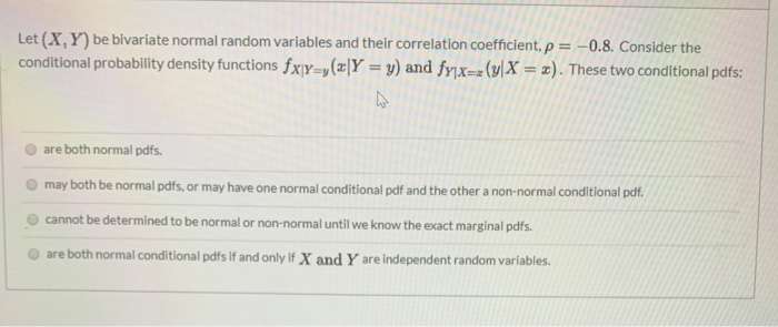 Solved Let (X, Y) be bivariate normal random variables and | Chegg.com