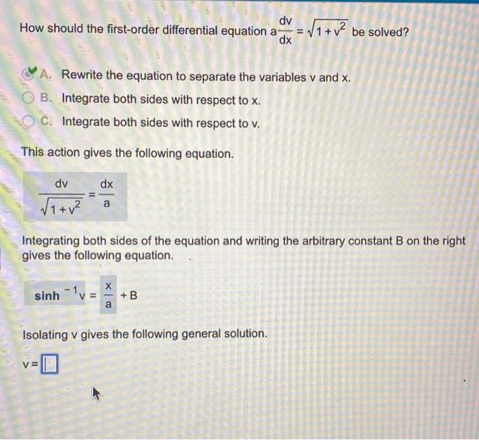 Solved How should the first-order differential equation | Chegg.com