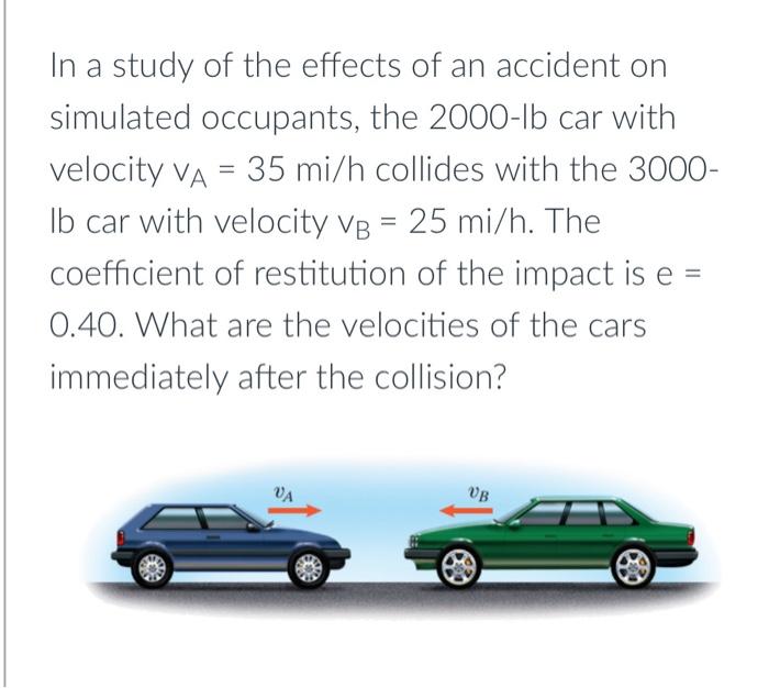 Solved In a study of the effects of an accident on simulated | Chegg.com