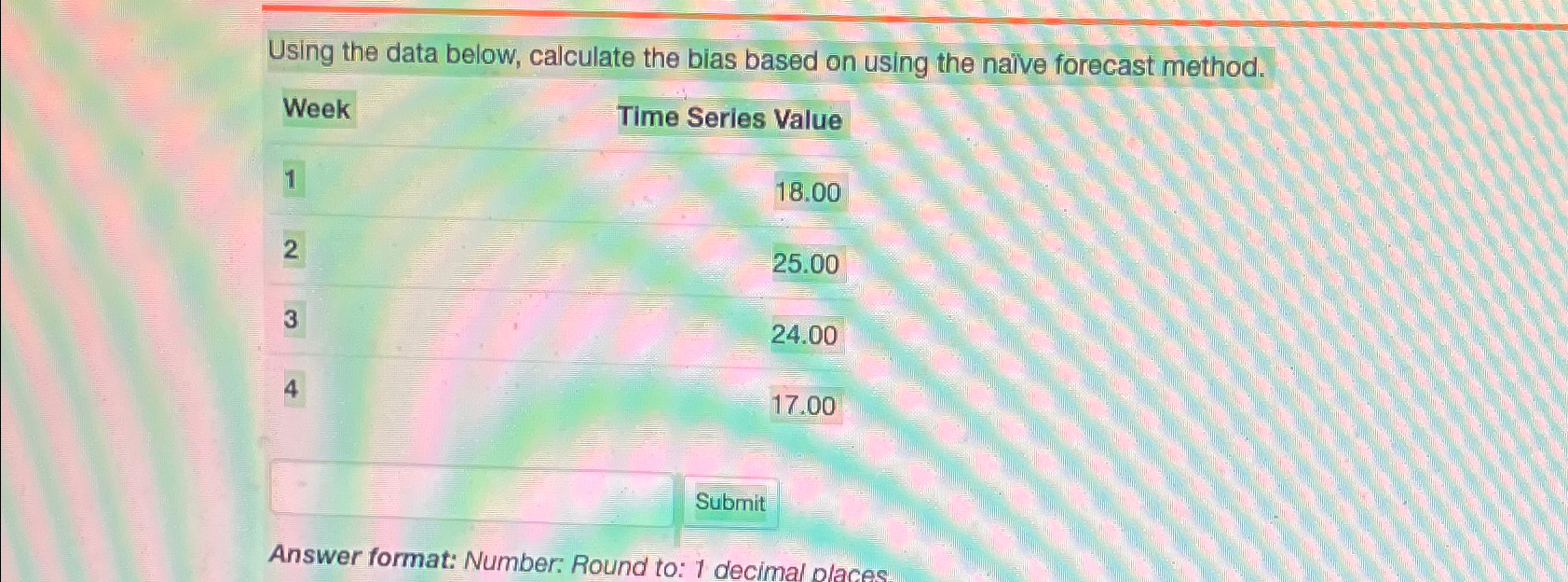 Solved Using the data below, calculate the bias based on | Chegg.com